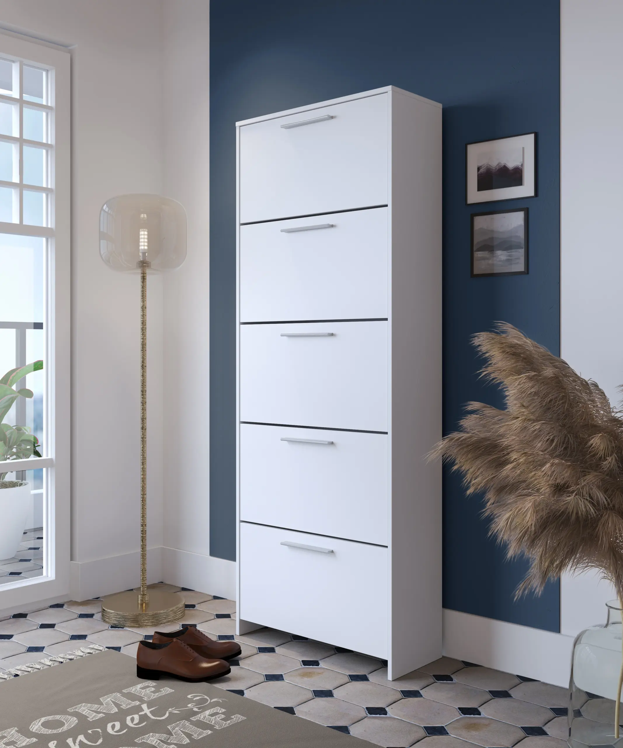 Scarpiera grande bianca ANJA 07 - 68.5x187x28 - Arredo Trend